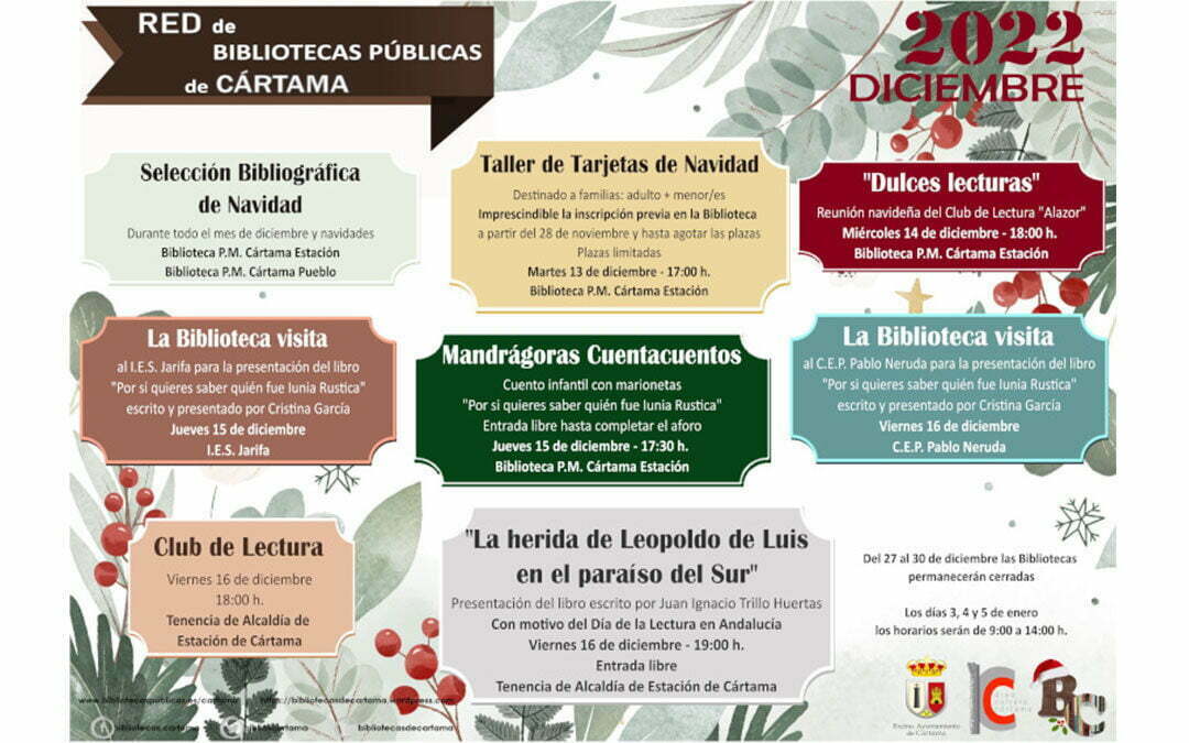 Actividades culturales de diciembre 2022 en Cártama
